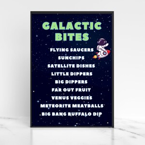 EDITABLE Space Food Labels, Outer Space Party Decor, Birthday Menu ...
