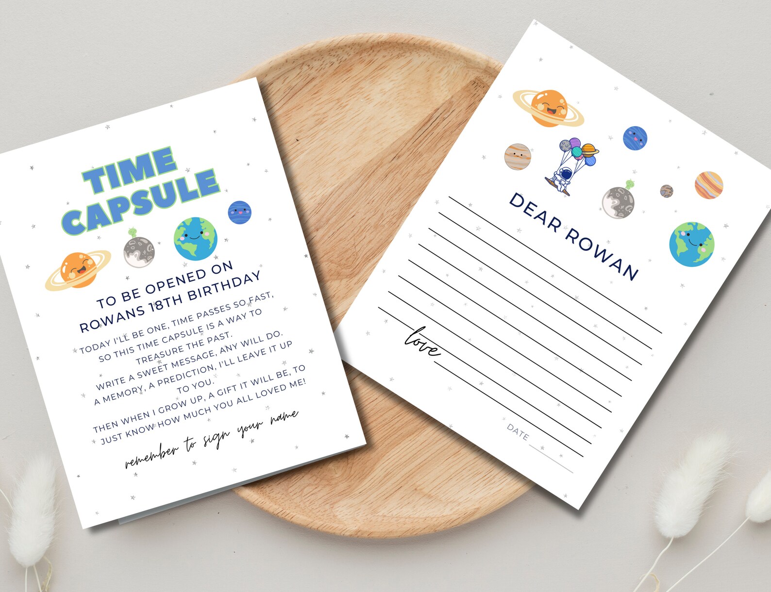 EDITABLE Time Capsule First Birthday, Space First Birthday, First ...