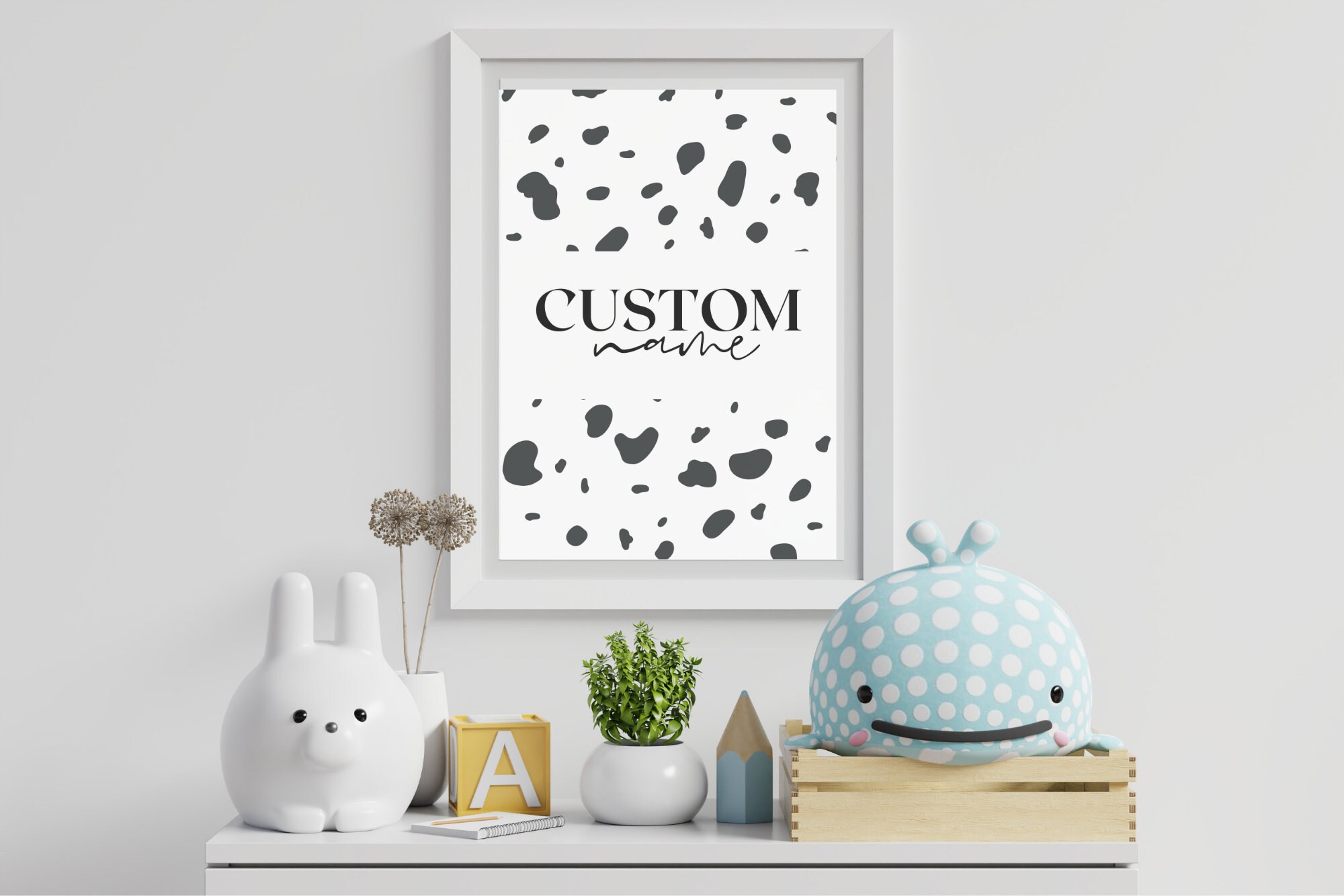 Custom Name Dalmatian Nursery Print / Kids Name Dalmatian - Etsy