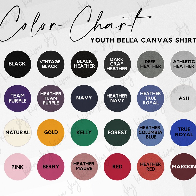 Color Chart - Etsy