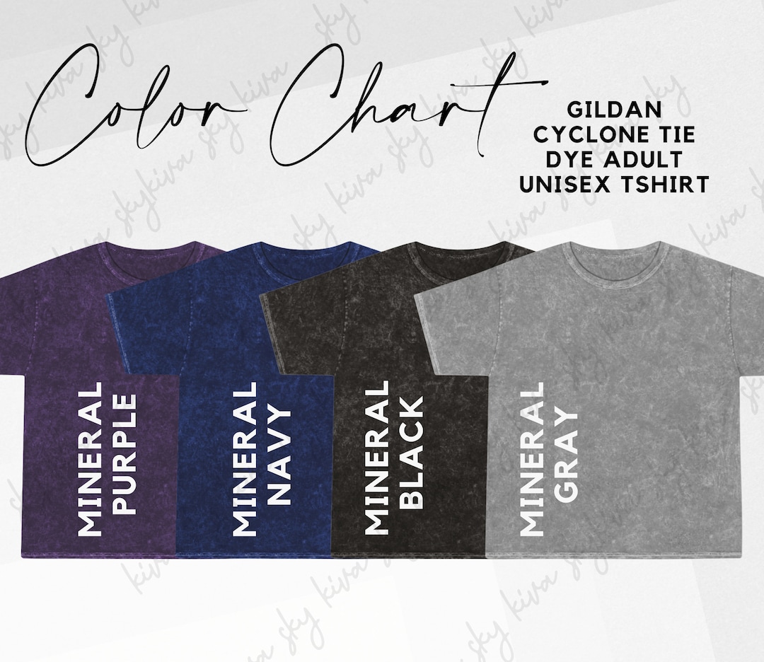Mineral Wash Color Chart, Colortone Color Chart, Mineral Wash Mockup ...
