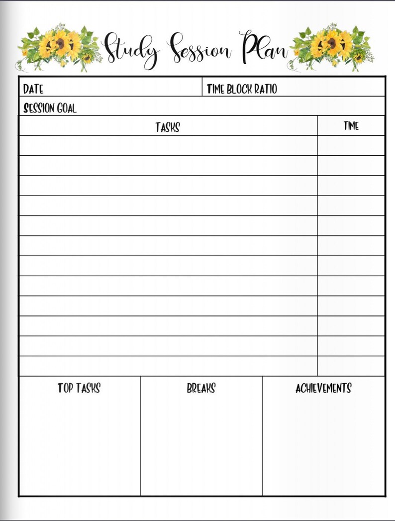 Sunflower Student Planner - Etsy