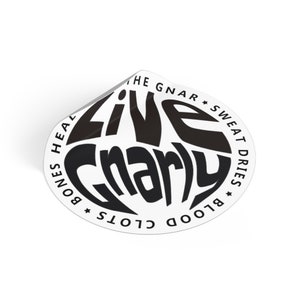 Live Gnarly Sticker | Mountain Bike Decal | Snowboard Sticker | Ski ...