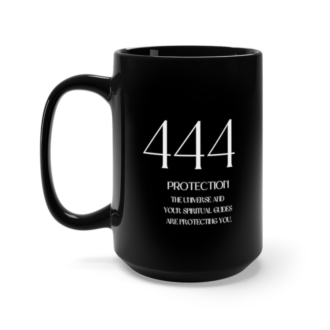 444 Angel Numbers Mug Personal Mug Work Mug Black Mug - Etsy