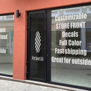 Custom Business Sign Decal /your Company Logo Operation Hours - Etsy