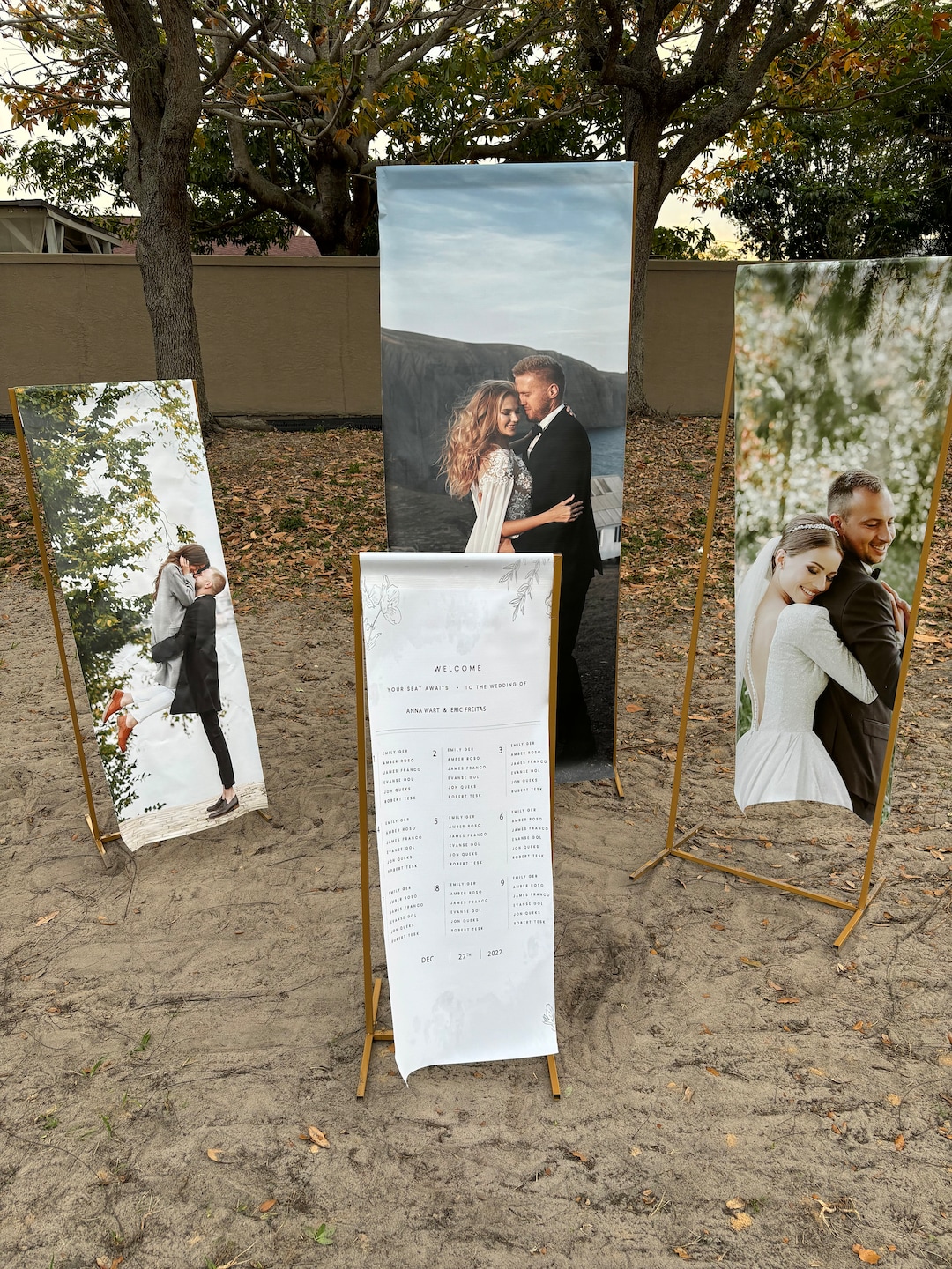 4 Custom Wedding Stands With Print | YOUR Wedding Photos on 4 MULTISIZE ...