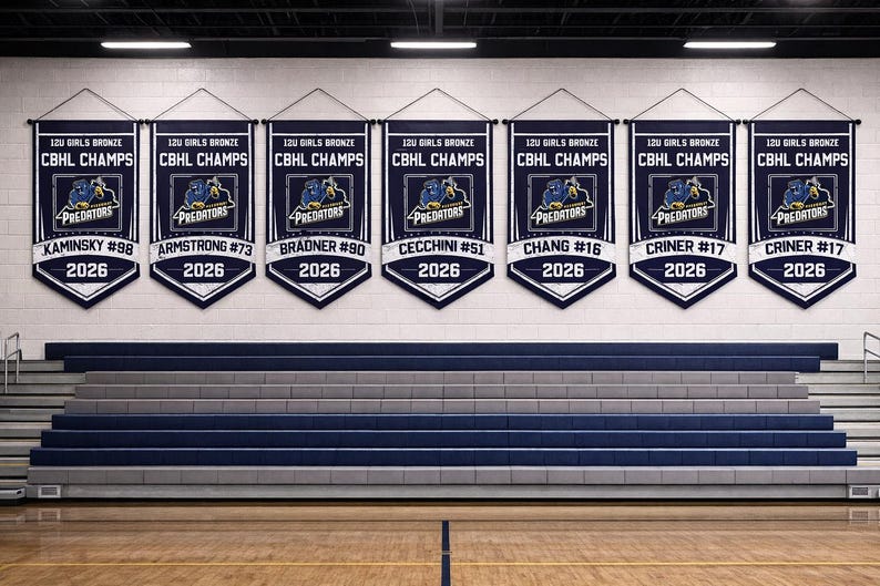 Custom Sports Championship Banner, Personalized Team Banner, Gym Wall ...