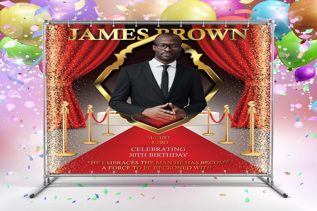 Custom Photo Birthday Backdrop-red Carpet Sparkle Birthday Party ...