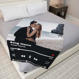 Custom Song Music Blanket, Personalized Couple Blanket , Valentine Gift ...