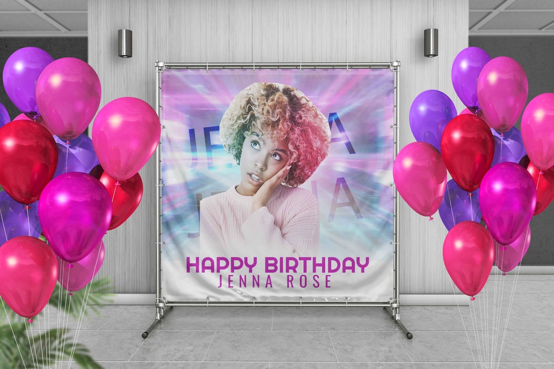 Custom Photo Birthday Backdrop, Party Sparkle Birthday Party Backdrop ...