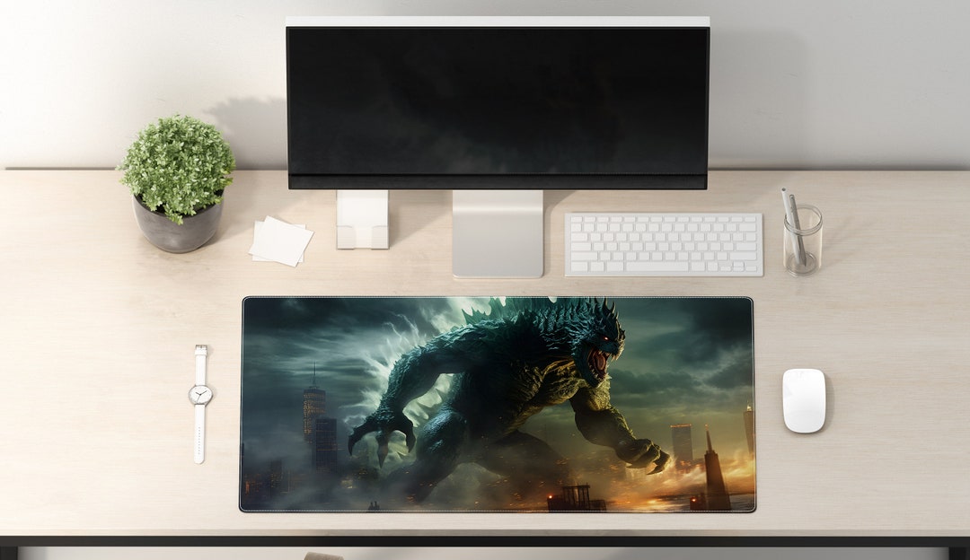 Gaming Mouse Pad Godzilla Gaming Desk Mat Large Desk Pad Extend Gaming ...