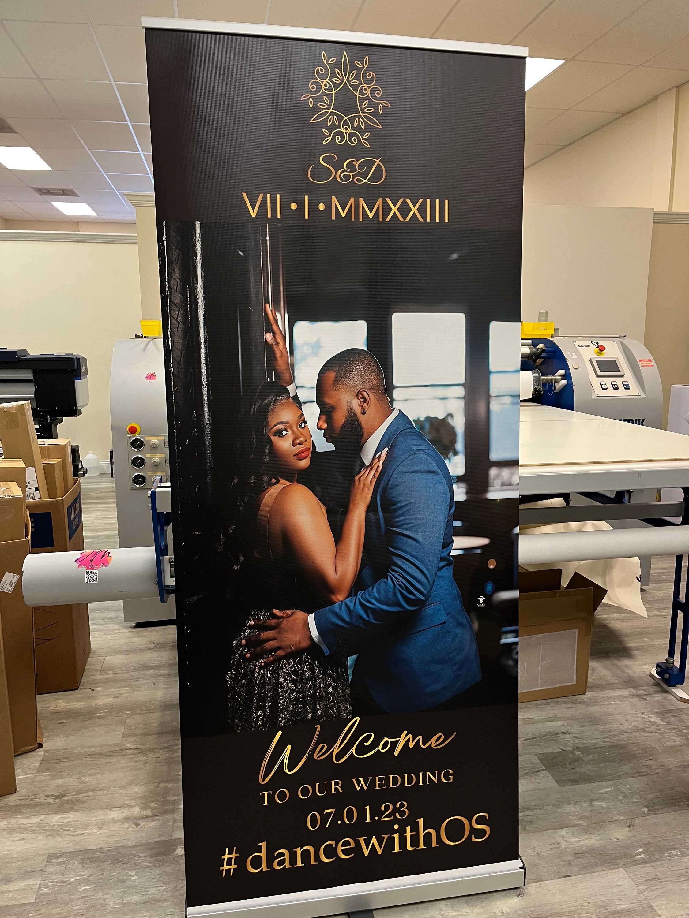 Custom Wedding Retractable Banner Stand INCLUDED with full color print Adjustable banners Wedding Banner Stand Wedding Display