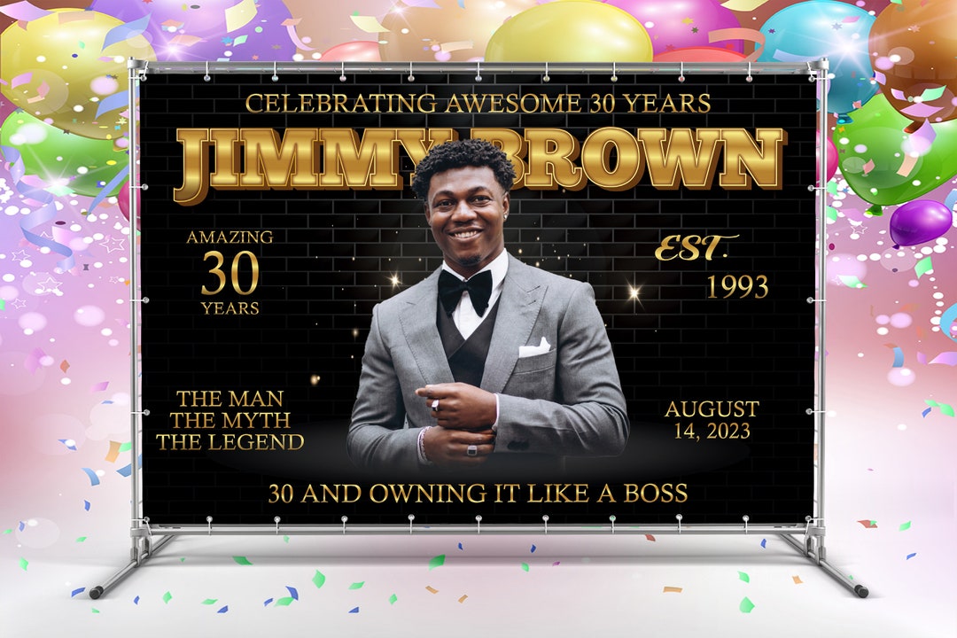 Custom Photo Birthday Backdrop, Party Birthday Party Backdrop, Step ...