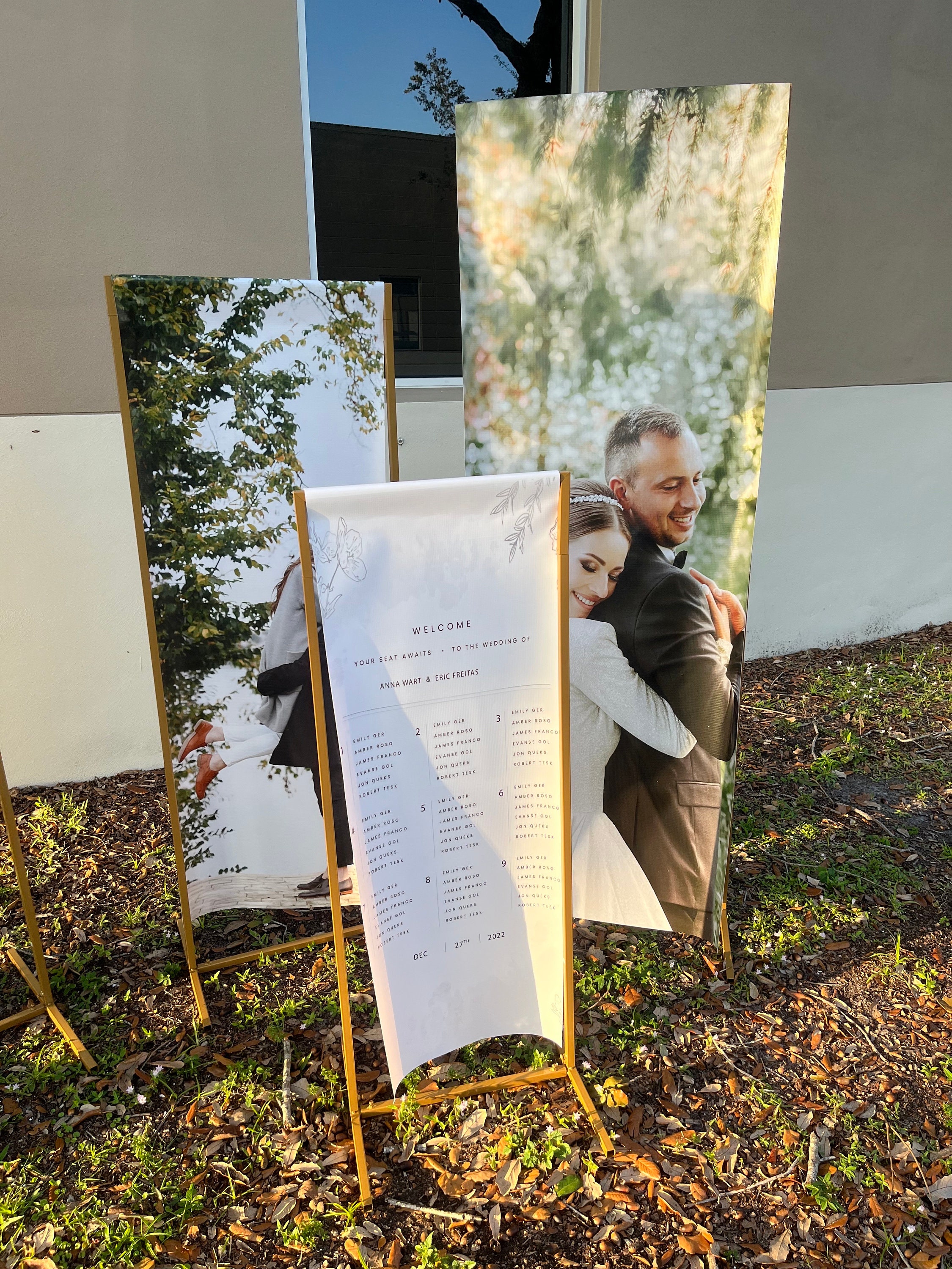4 Custom Wedding Stands With Print | YOUR Wedding Photos on 4 MULTISIZE ...