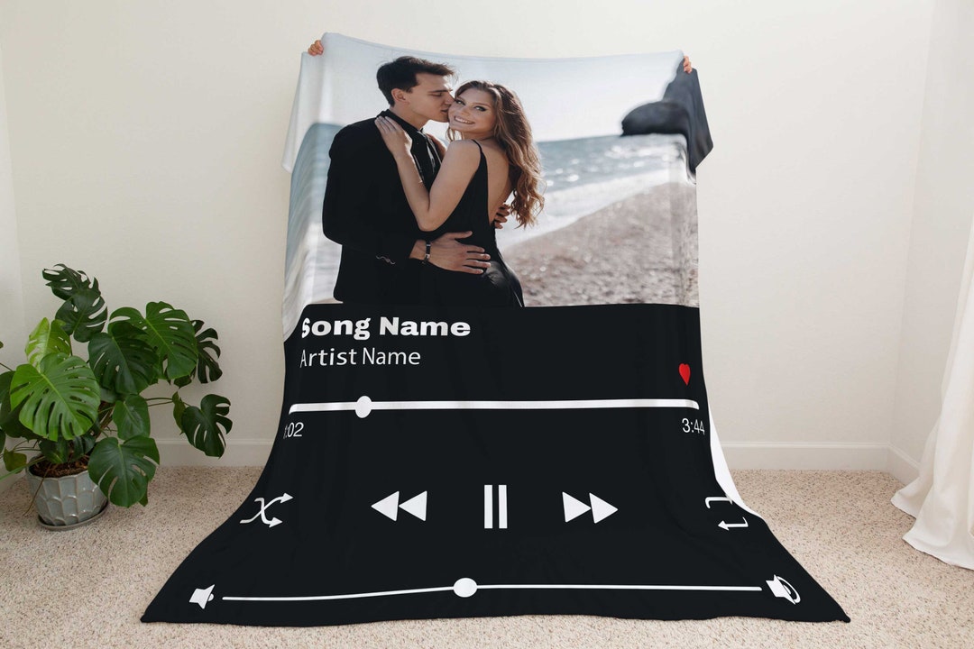 Custom Song Music Blanket, Personalized Couple Blanket, Unique ...