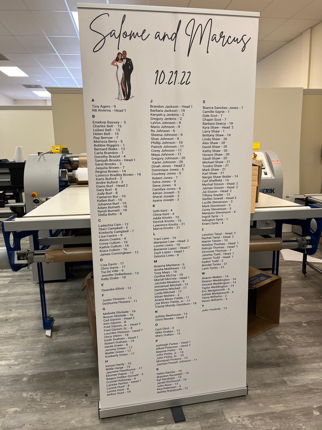 Custom Seating Chart Retractable Banner Stand INCLUDED With Full Color ...