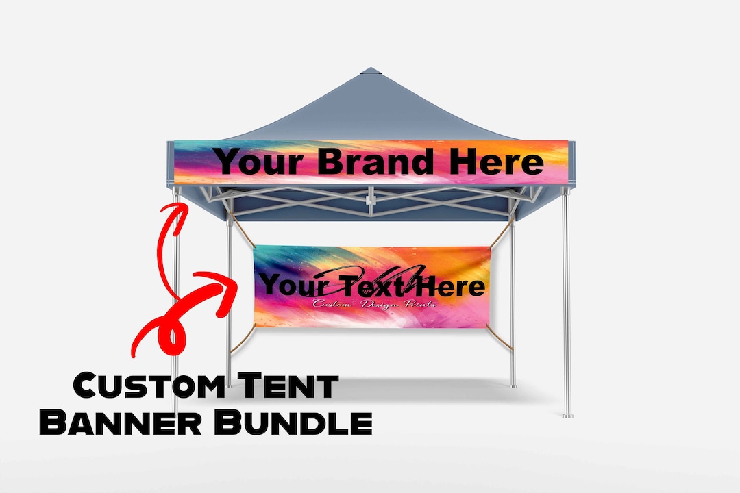 TWO Personalized Tent Banners | Tent Banner Bundle | Custom Tent Banner ...