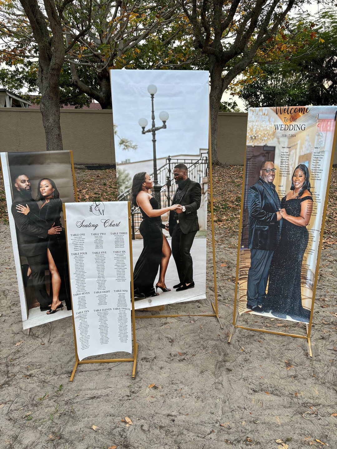4 Custom Wedding Stands With Print YOUR Wedding Photos on 4 MULTISIZE ...