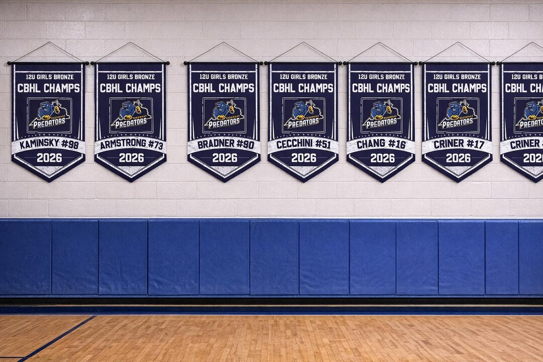 Custom Sports Championship Banner, Personalized Team Banner, Gym Wall ...