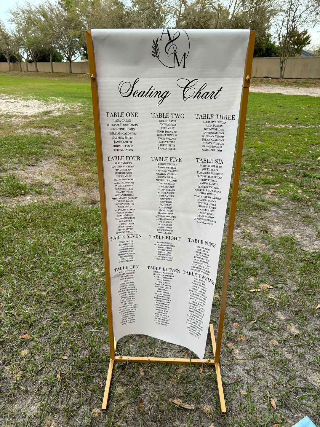 Printed Seating Chart, INCLUDED Print AND Stand MULTISIZE , Seating ...