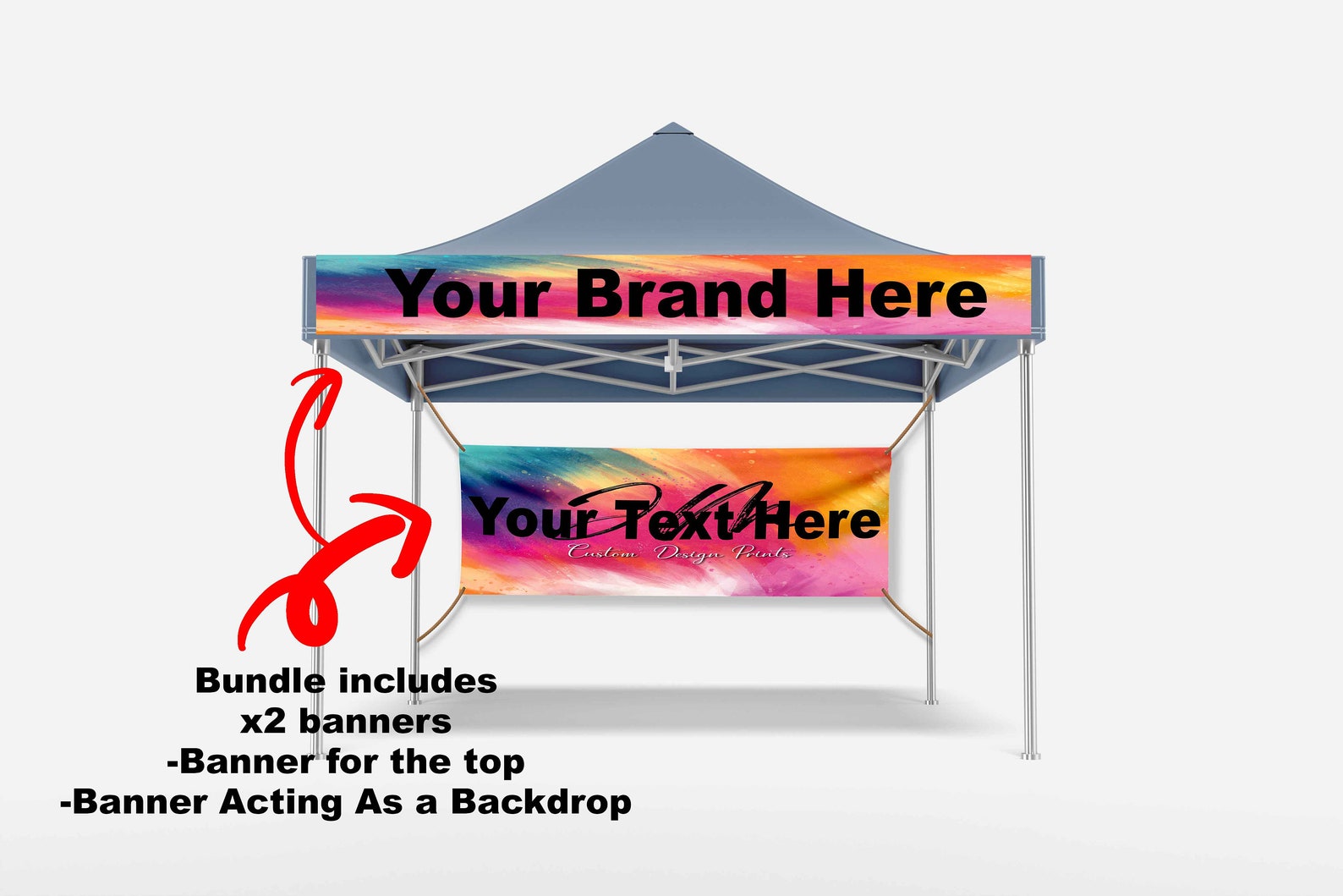 TWO Personalized Tent Banners Tent Banner Bundle Custom - Etsy