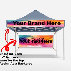 Tent Banner Bundle , TWO Personalized Tent Banners | Custom Tent Banner ...
