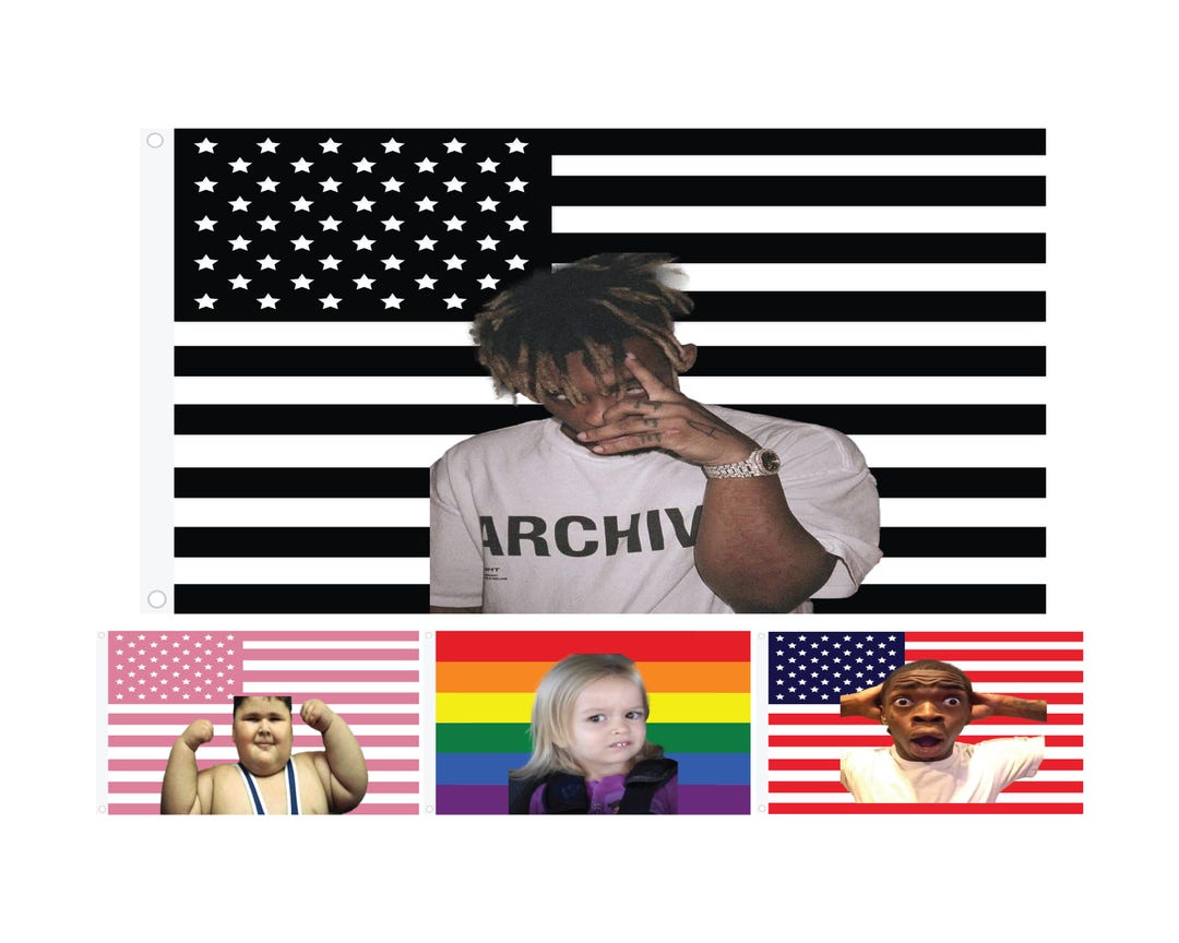 Custom Flag With Cutout, American Flag Cutout Your Image Funny Tapestry ...