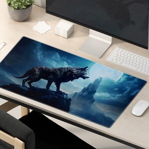 Gaming Mouse Pad - Wolf - Gaming Desk Mat - Large Desk Pad - Extend ...