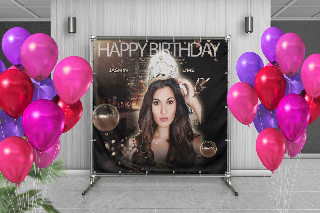 Custom Photo Birthday Backdrop, Party Sparkle Birthday Party Backdrop ...