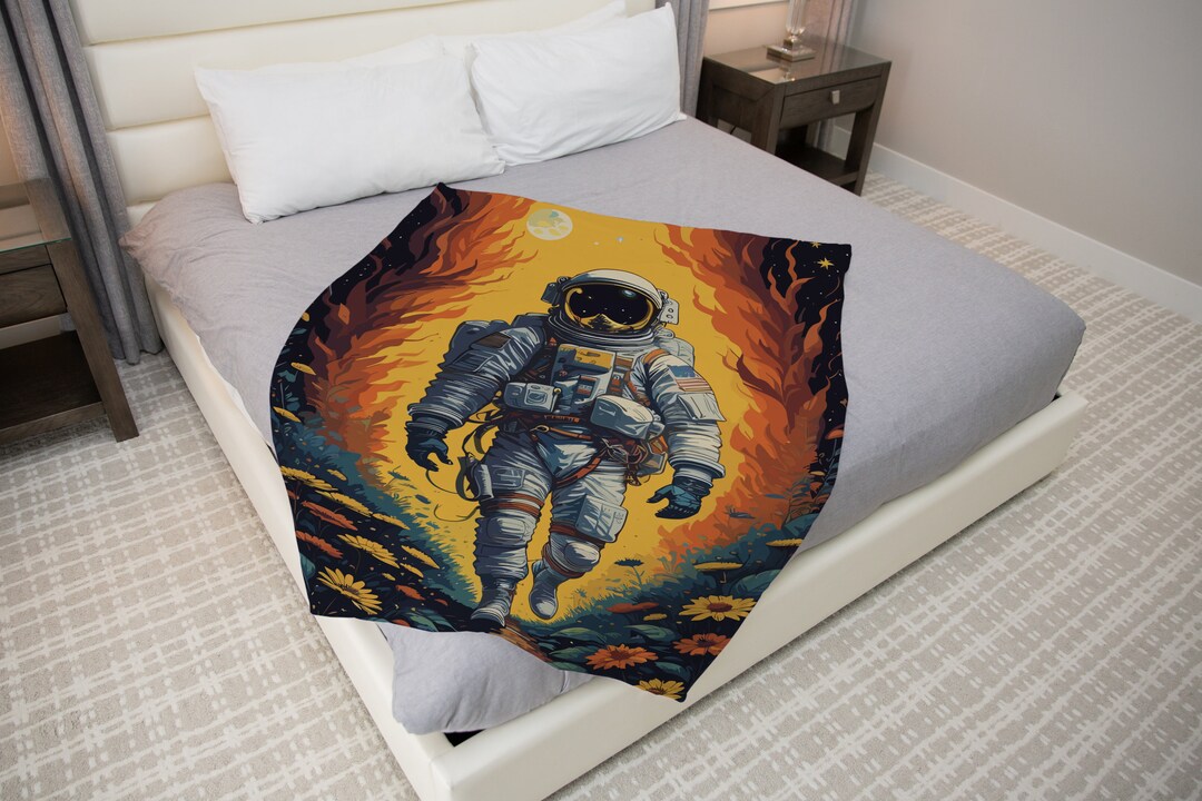 Astronaut Walking Blanket, Custom Name Blanket, Astronaut Blanket ...