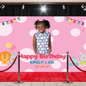 Custom Photo Birthday Backdrop, Magical Girl Birthday Banner ,party ...