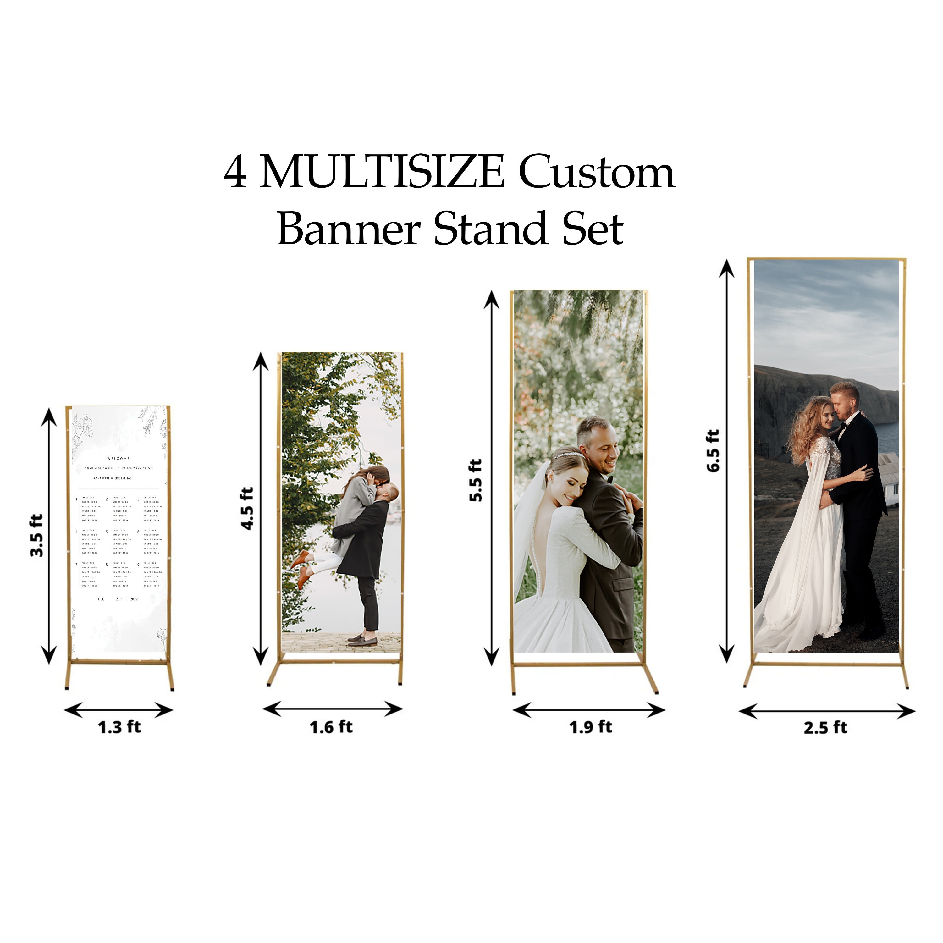 4 Custom Wedding Stands With Print | YOUR Wedding Photos on 4 MULTISIZE ...