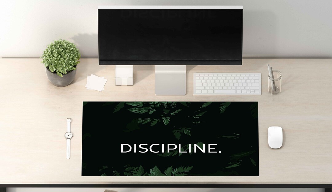 Inspirational Mouse Pad DISCIPLINE Desk Mat Extend Gaming Mouse Pad ...