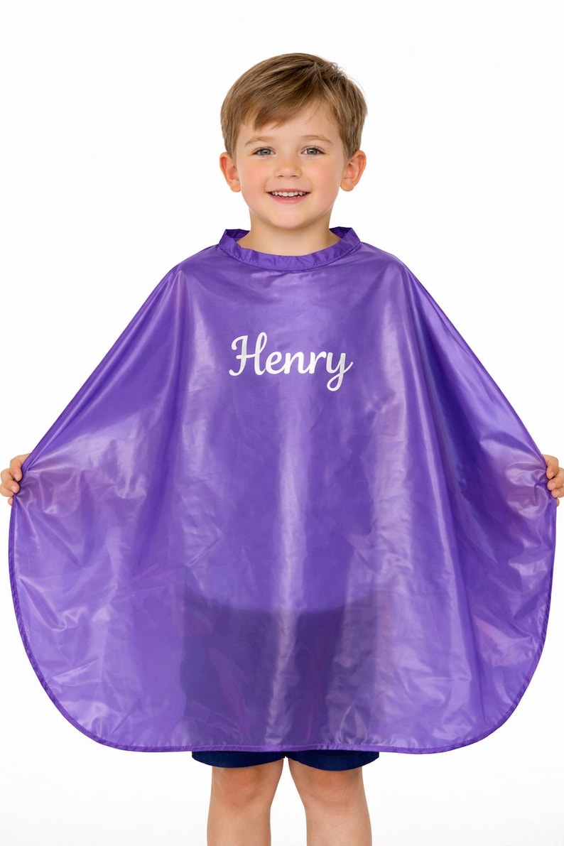 Personalized Kids Shower & Haircut Cape – Custom Name Embroidered - Etsy