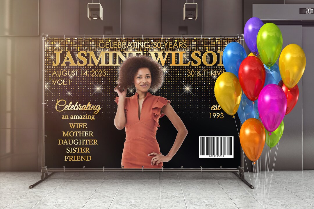 Custom Photo Birthday Backdrop, Party Birthday, Party Backdrop Birthday ...