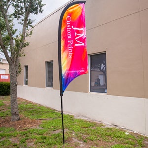 Custom Printed Feather Flag | 3 Styles Logo on Flag | Street Sign ...