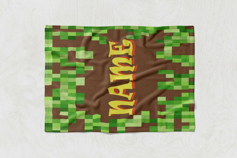 Custom Minecraft Inspired Blanket Personalized Pixelcraft - Etsy