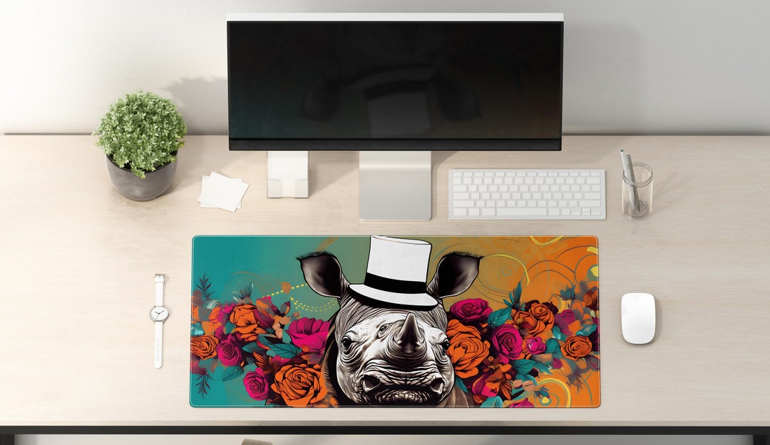 Gaming Mouse Pad - Cool Hippo Gaming Desk Mat - Large Desk Pad - Extend ...