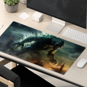 Gaming Mouse Pad Godzilla Gaming Desk Mat Large Desk Pad Extend Gaming ...