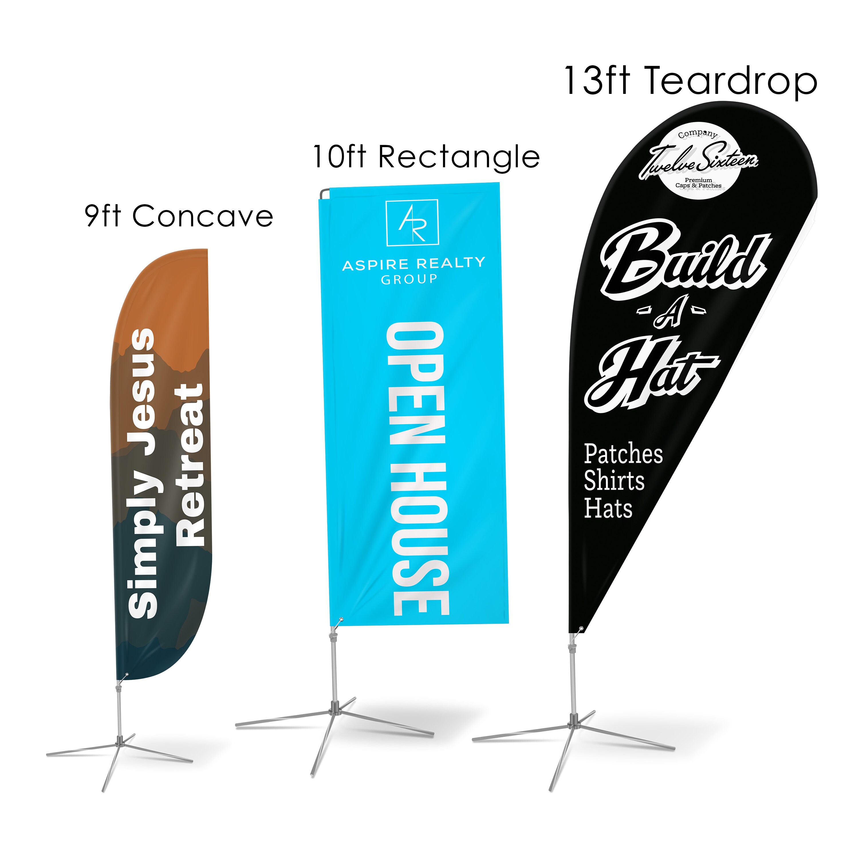 Custom Printed Feather Flag | 3 Styles Logo on Flag | Street Sign ...
