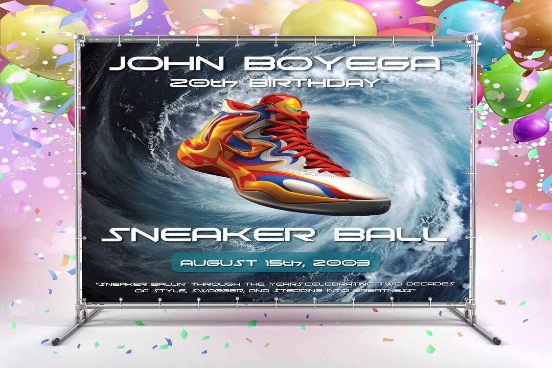 Sneaker Ball Backdrop, Sneakerball Banner, Sneaker Ball Birthday ...