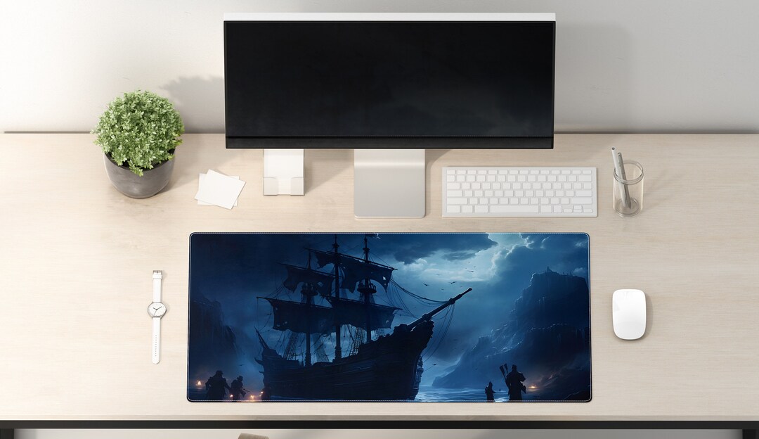 Gaming Mouse Pad - Pirate Ship - Gaming Desk Mat - Large Desk Pad ...