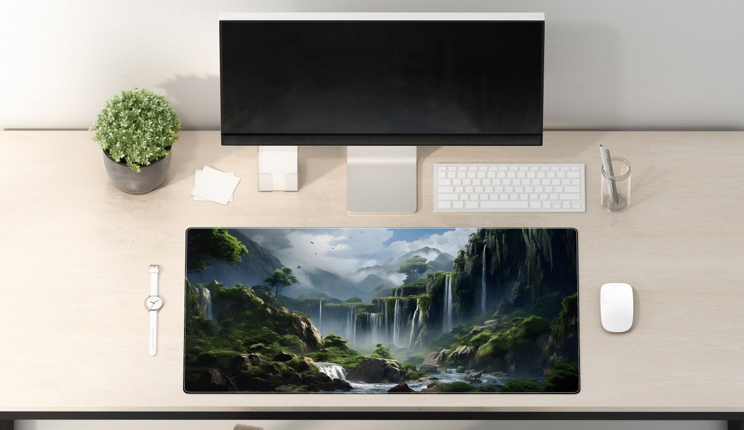 Tropical Waterfall Gaming Desk Mat: Extended Large Mouse Pad - Etsy