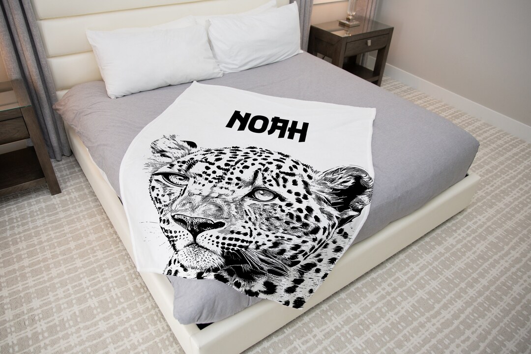 Tiger Blanket, Custom Name Blanket, Personalized Safari Animal Blanket ...