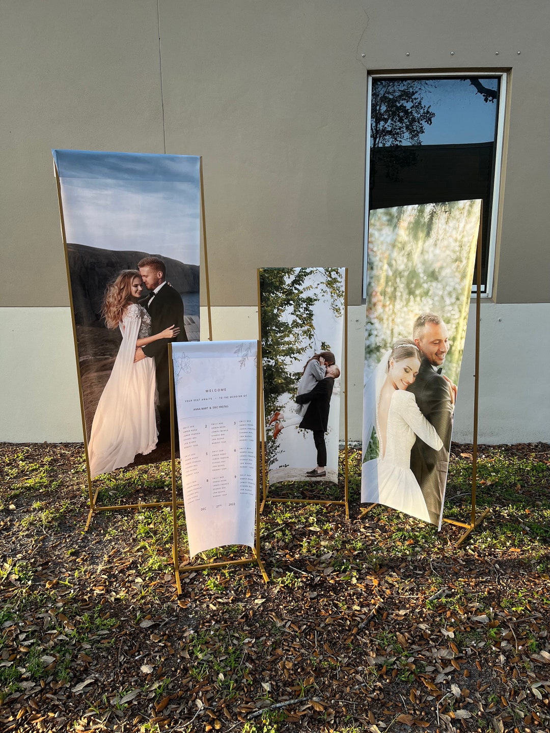 4 Custom Wedding Stands With Print | YOUR Wedding Photos on 4 MULTISIZE ...