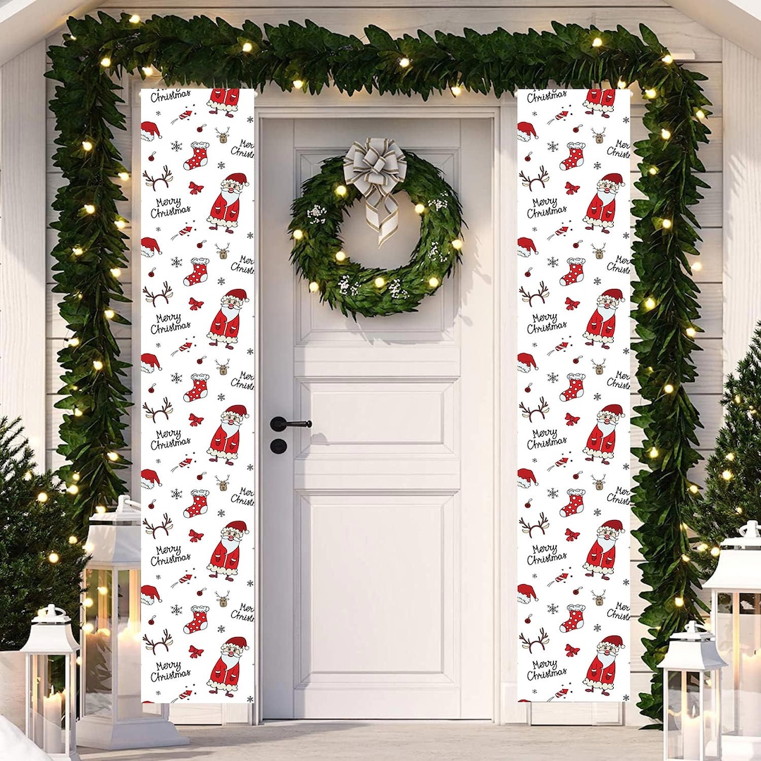Outdoor Christmas Banner for Front Door, Christmas Decor, Front Porch ...