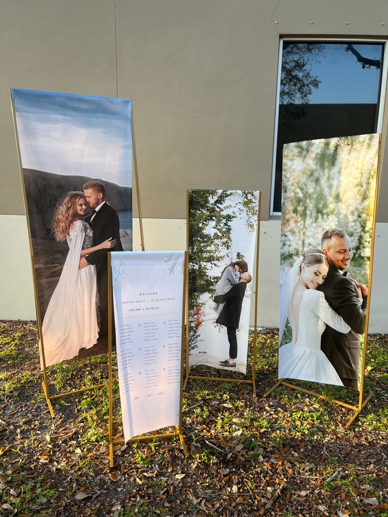 4 Custom Wedding Stands With Print | YOUR Wedding Photos on 4 MULTISIZE ...