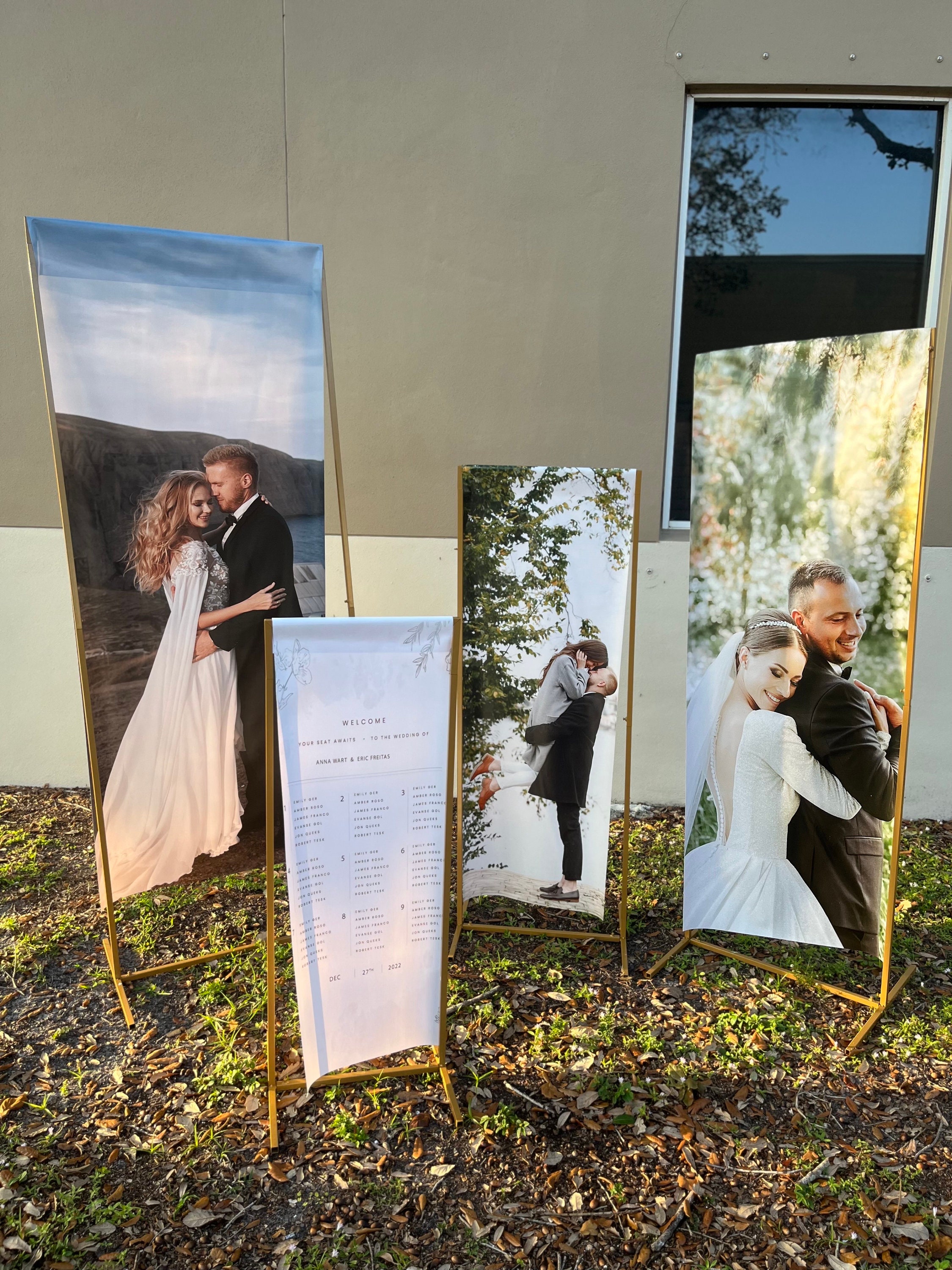 4 Custom Wedding Stands With Print | YOUR Wedding Photos on 4 MULTISIZE ...