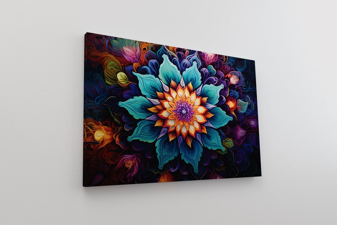 Colorful Flower Wall Art Canvas Wall Art Colorful Art-canvas Wall Art ...
