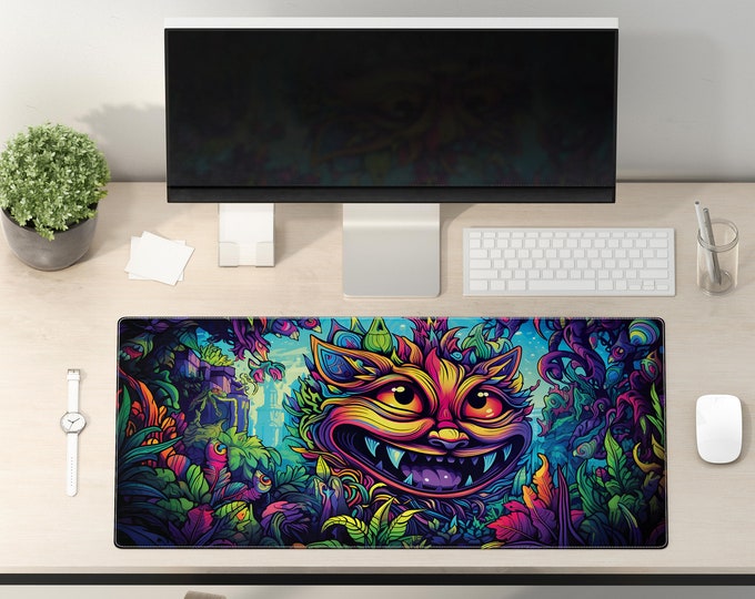 Pixel Art Wizard Desk Mat Neoprene Mouse Pad Gaming Desk Mat Anti-slip ...